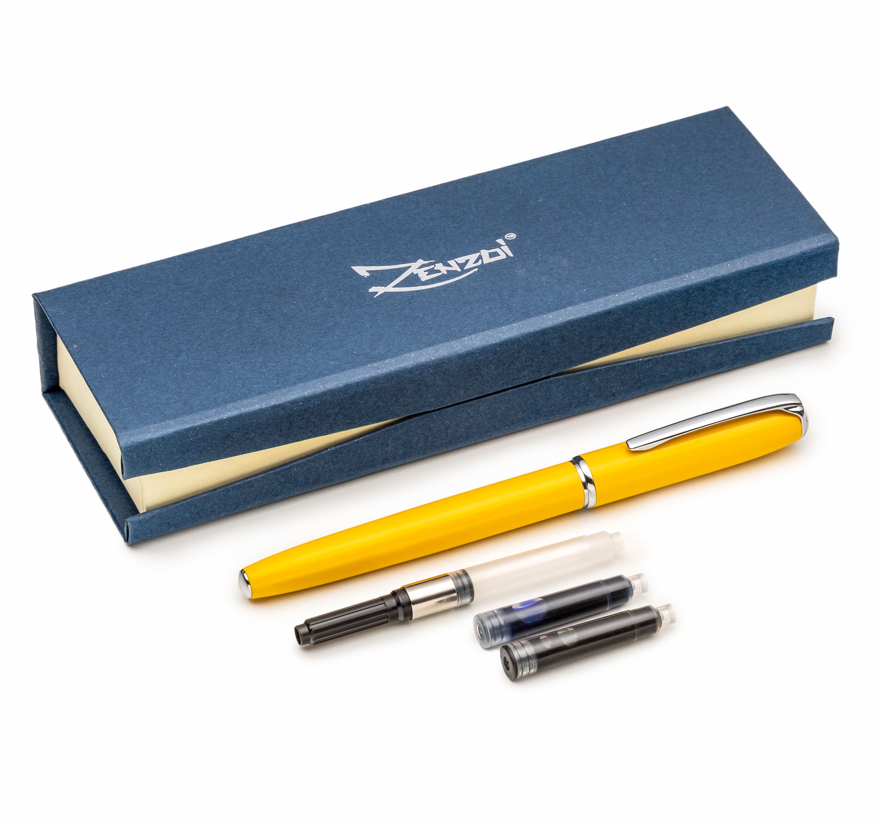 Yellow Fountain Pen Set with Schmidt Fine Nib | ZenZoi