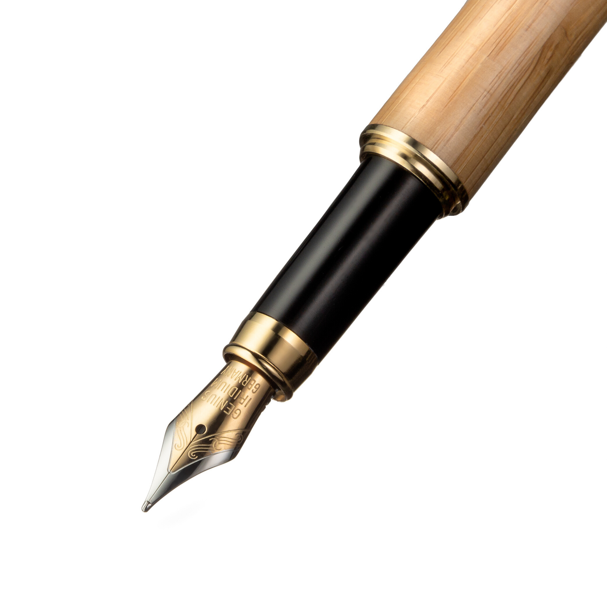 Handcrafted Bamboo Wood Fountain Pen and Rollerball Pen Set with Gift Case | ZenZoi