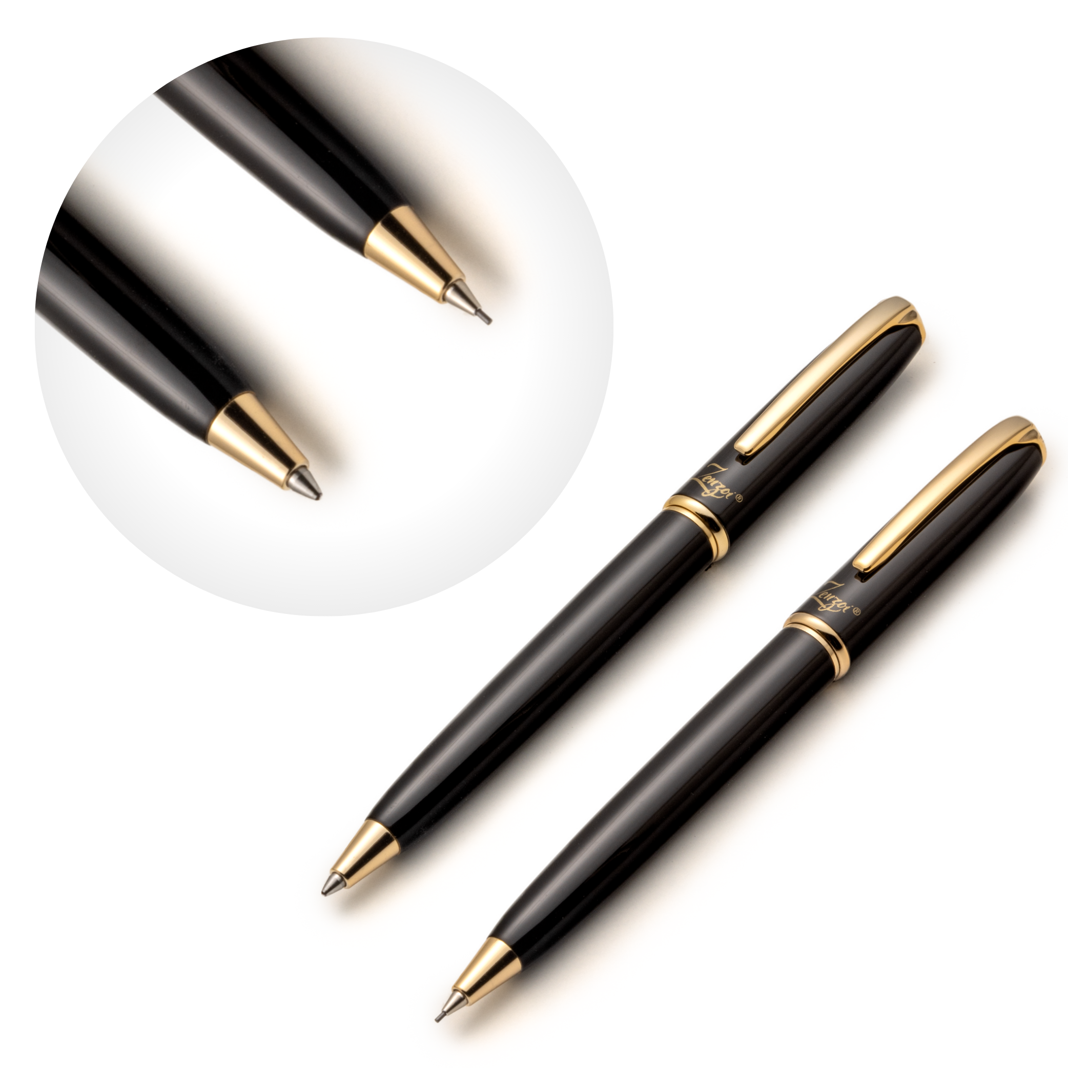 Black & Gold Pen & Mechanical Pencil Set | ZenZoi