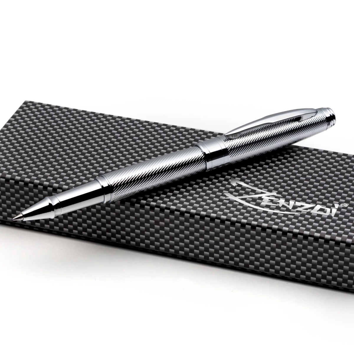 Chrome Rollerball Pen Set with Schneider Ink Refill | ZenZoi