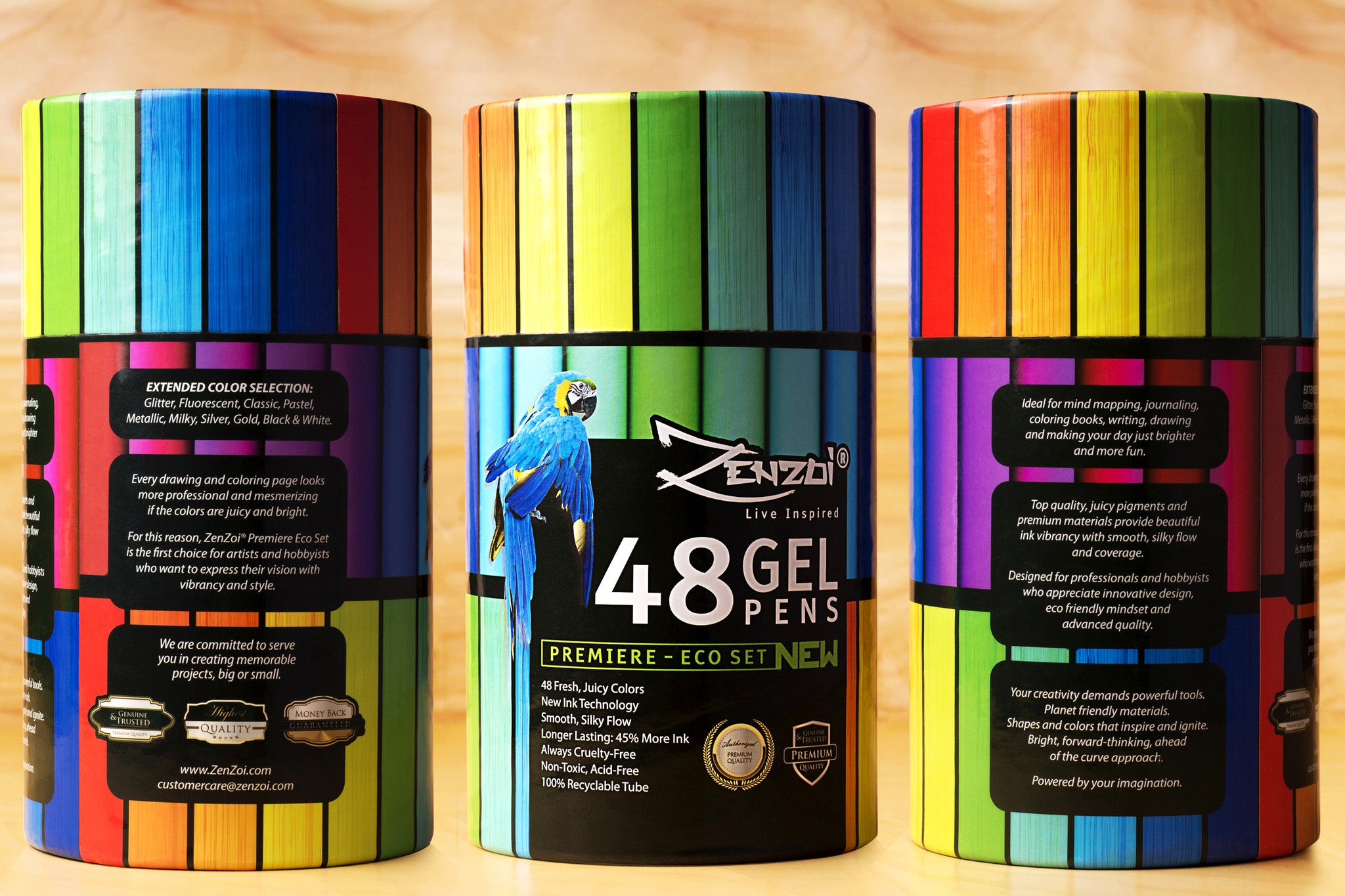 Gel Ink Pen Set with 48 Gorgeous Colors – Artist Quality Ideal For ...