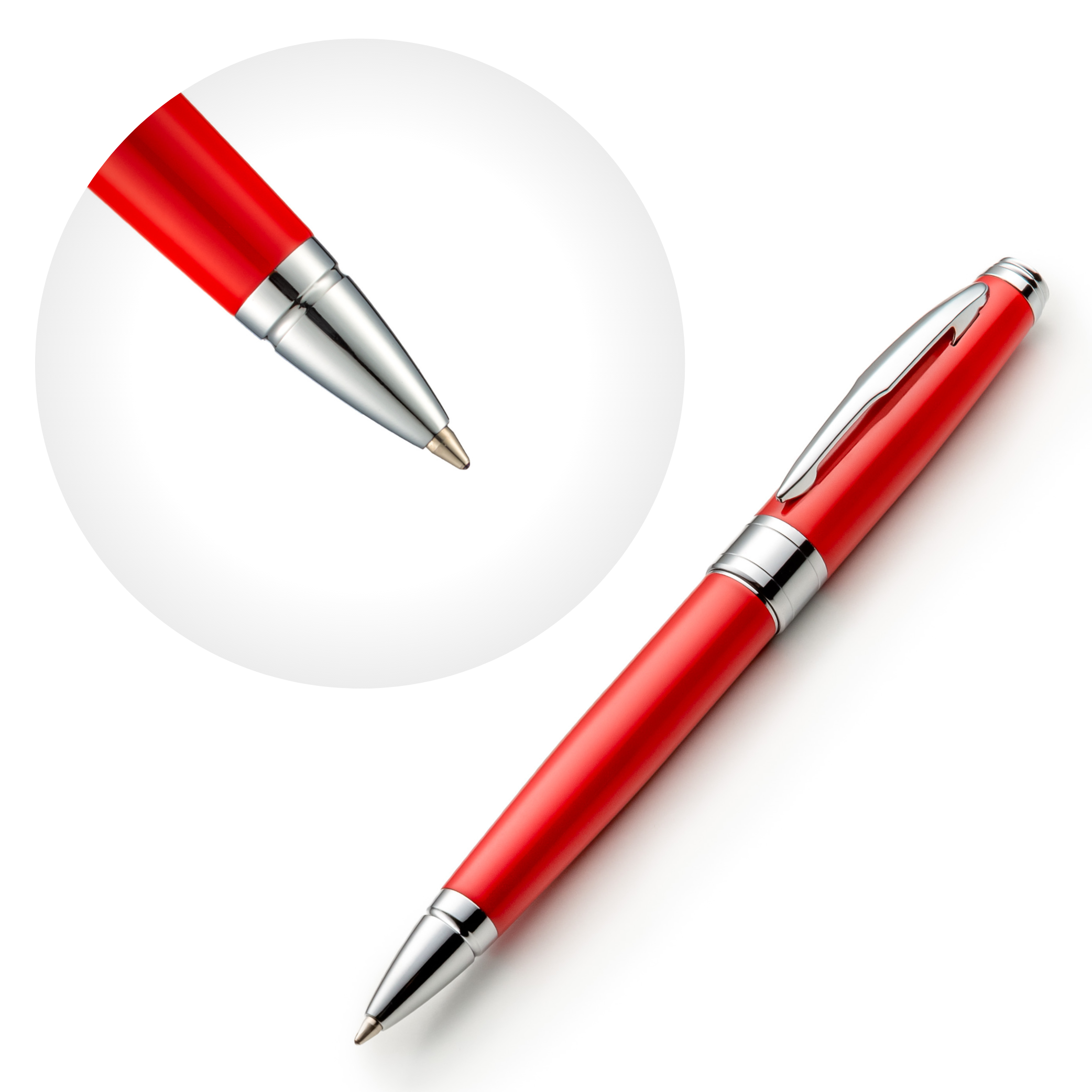 Red Ballpoint Pen Set with Ink Refills and Gift Box | ZenZoi